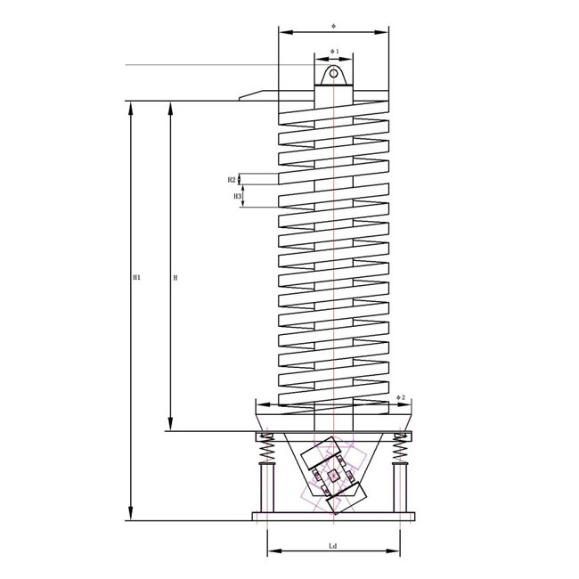 960rpm 1TPH Spiral Elevator Conveyor , Vibrating Spiral Elevator